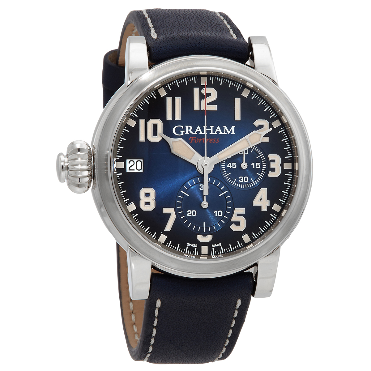 Graham Pre-owned Graham Fortress Chronograph Blue Dial Men's Watch ...