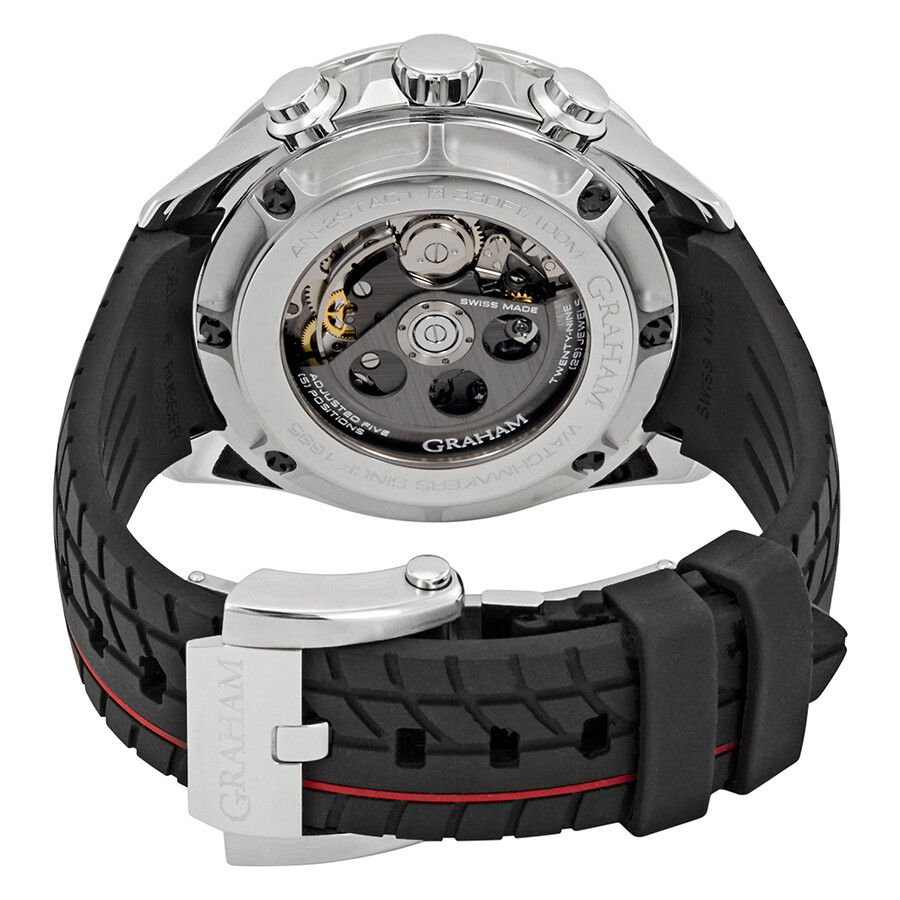 Graham Pre-owned Graham Silverstone Rs Skeleton Chronograph Black Dial ...