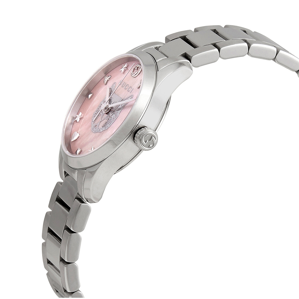 Gucci Pre-owned Gucci G-Timeless Pink Mother of Pearl (Feline Head ...