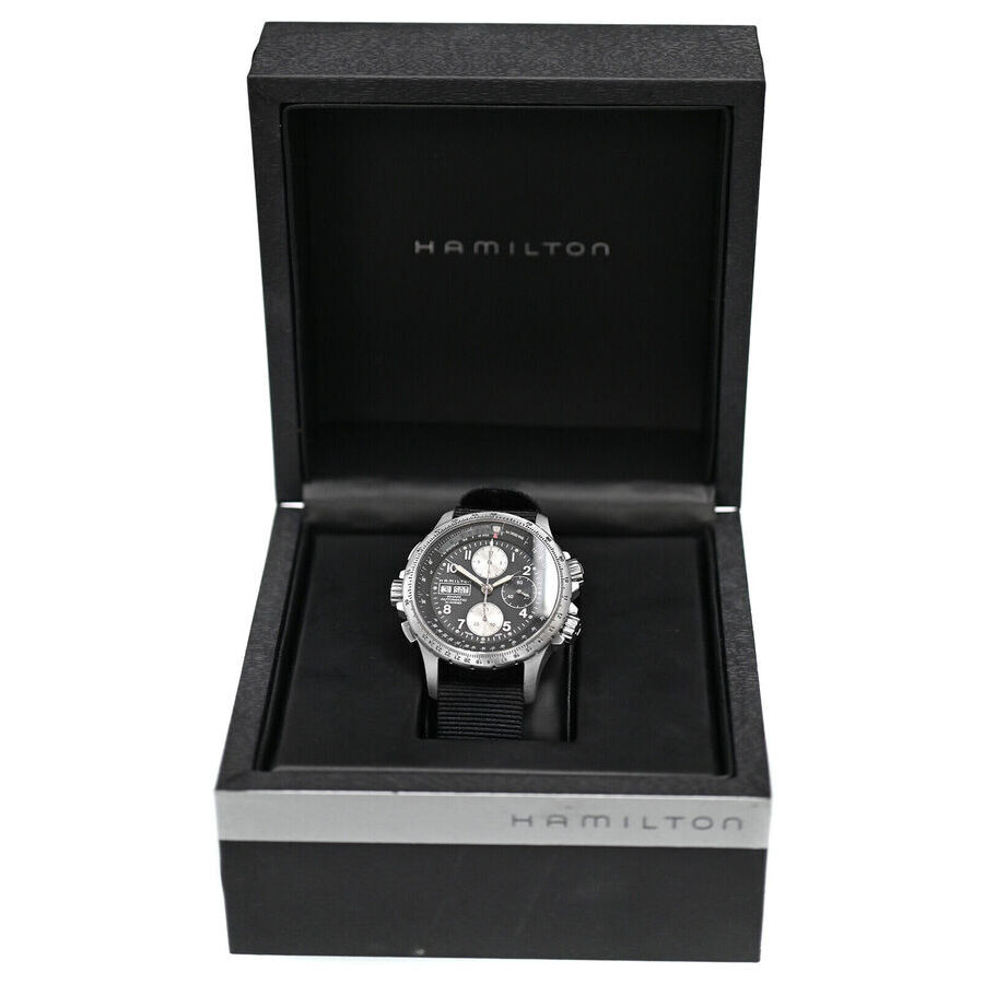 Hamilton Pre-owned Aviation X-Wing Chronograph Automatic Black Dial Men ...