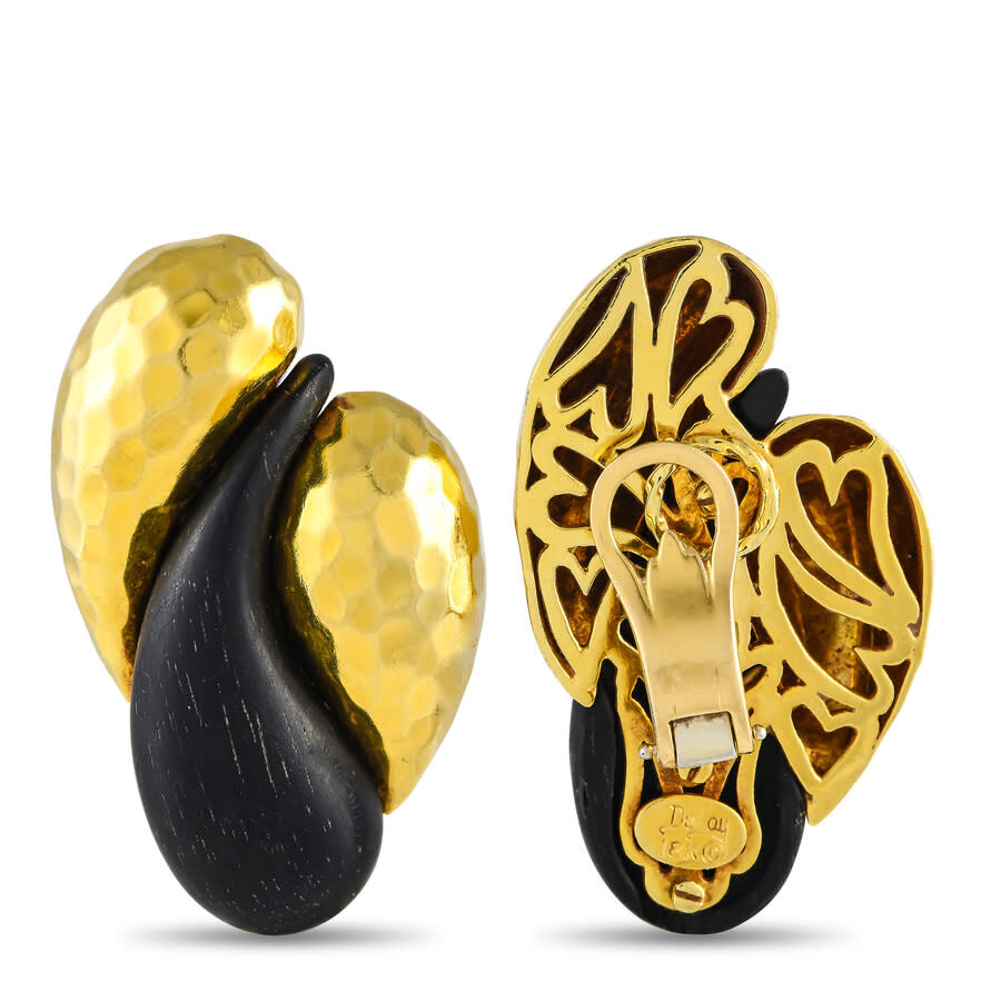 Henry Dunay Pre-Owned Henry Dunay 18K Yellow Gold Ebony Clip On ...