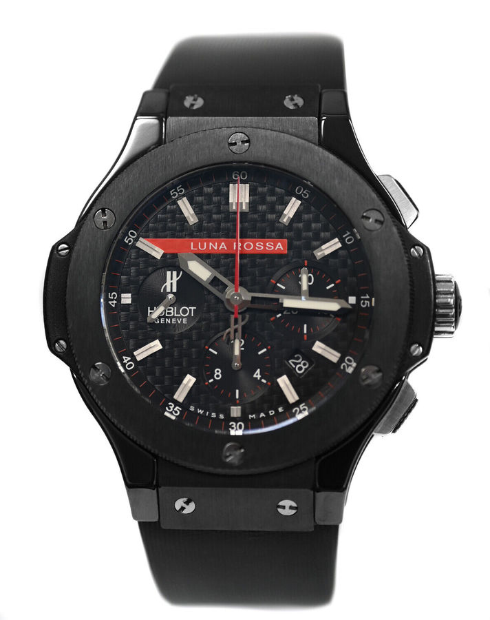 Hublot Pre-owned Hublot Big Bang Luna Rossa Chronograph Black Carbon ...