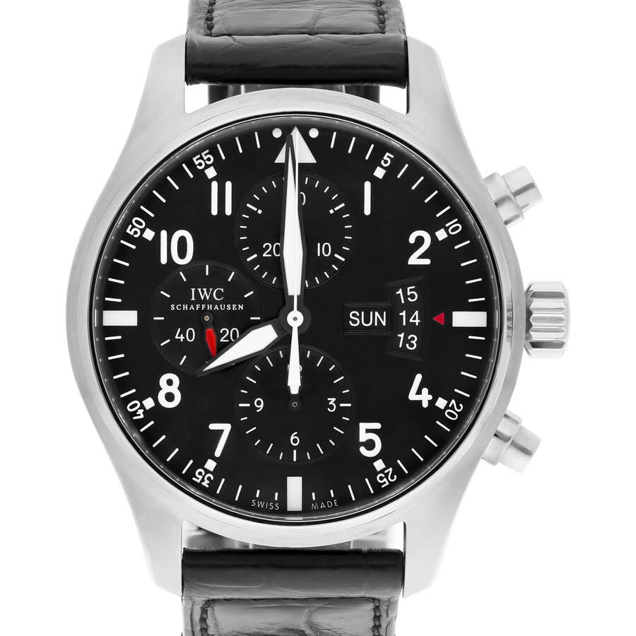 IWC Pre-owned IWC Pilot Chronograph Automatic Black Dial Men's Watch ...
