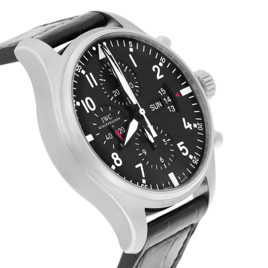 IWC Pre-owned IWC Pilot Chronograph Automatic Black Dial Men's Watch ...