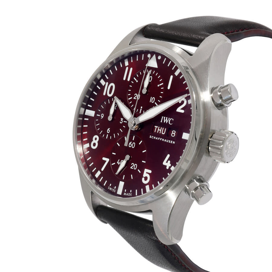 IWC Pre-owned IWC Pilot Chronograph Automatic Red Dial Men's Watch ...