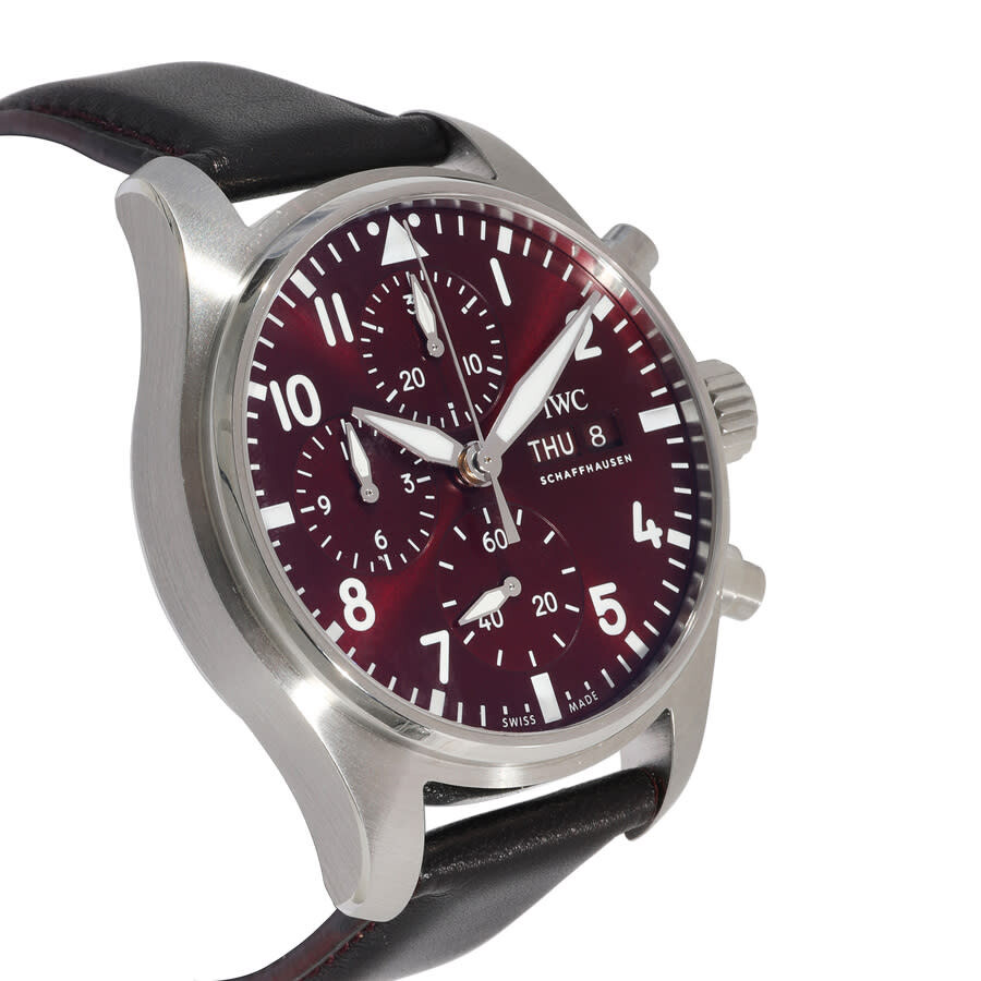 IWC Pre-owned IWC Pilot Chronograph Automatic Red Dial Men's Watch ...