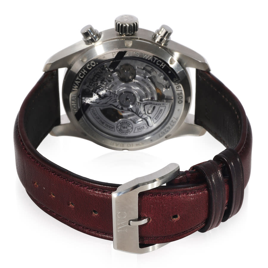 IWC Pre-owned IWC Pilot Chronograph Automatic Red Dial Men's Watch ...