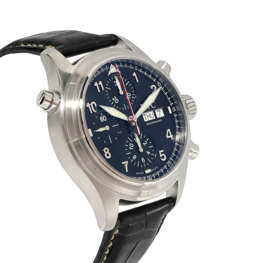 IWC Pre-owned IWC Pilot Double Chronograph Chronograph Black Dial Men's ...