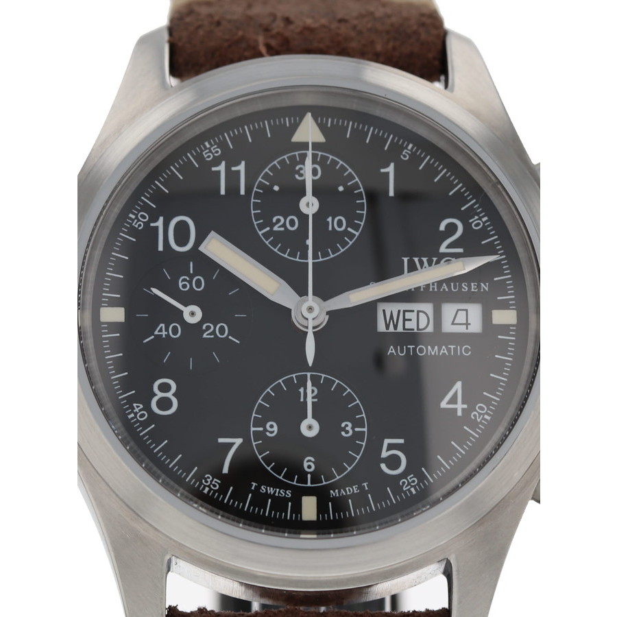 IWC Pre-owned IWC Pilot's Chronograph Automatic Black Dial Men's Watch ...