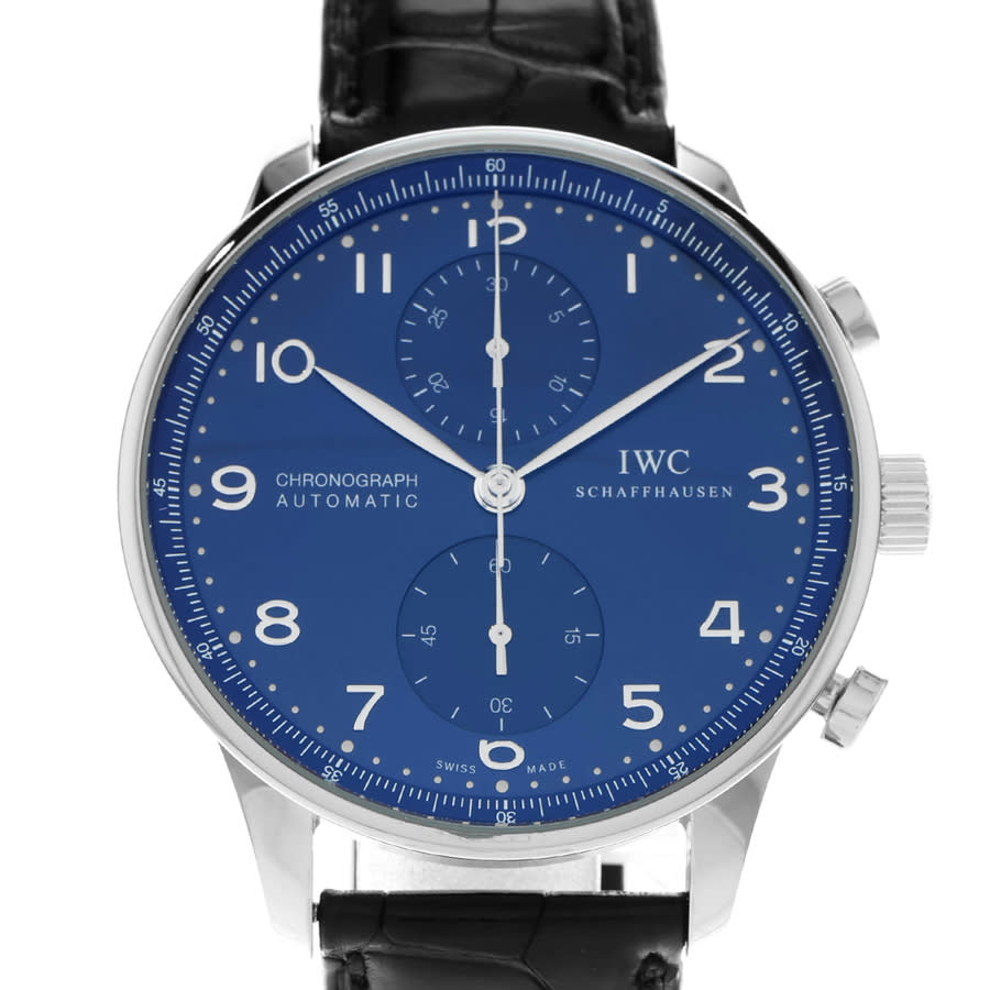 IWC Pre-owned IWC Portuguese Chronograph Automatic Blue Dial Men's ...