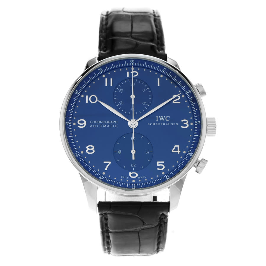 IWC Pre-owned IWC Portuguese Chronograph Automatic Blue Dial Men's ...