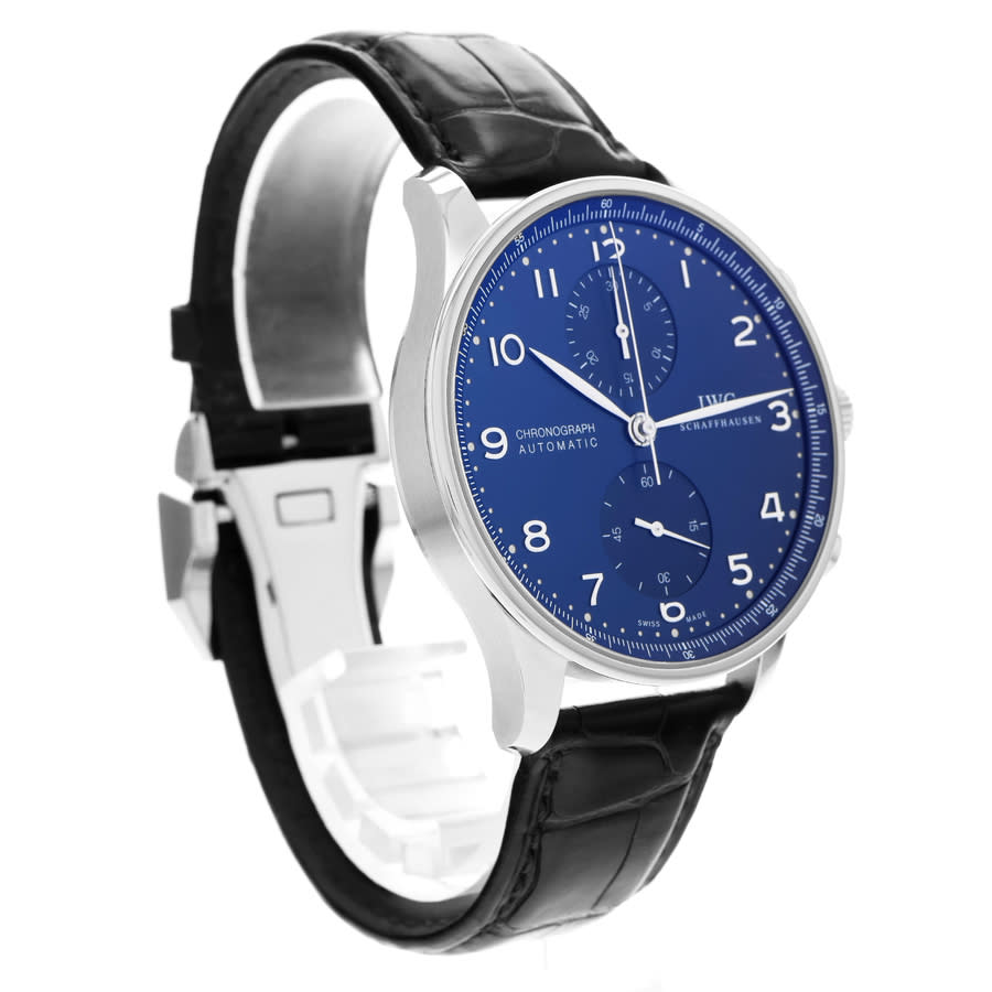 IWC Pre-owned IWC Portuguese Chronograph Automatic Blue Dial Men's ...