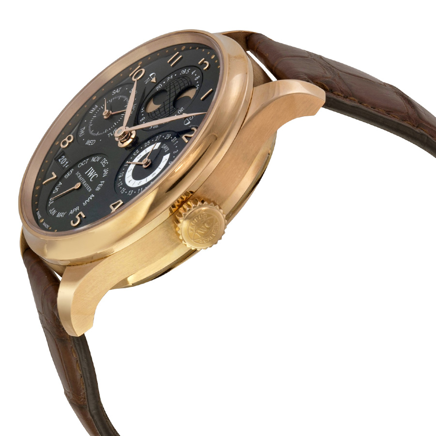 IWC Pre-owned IWC Portuguese Perpetual Calendar Black Dial Men's Watch ...