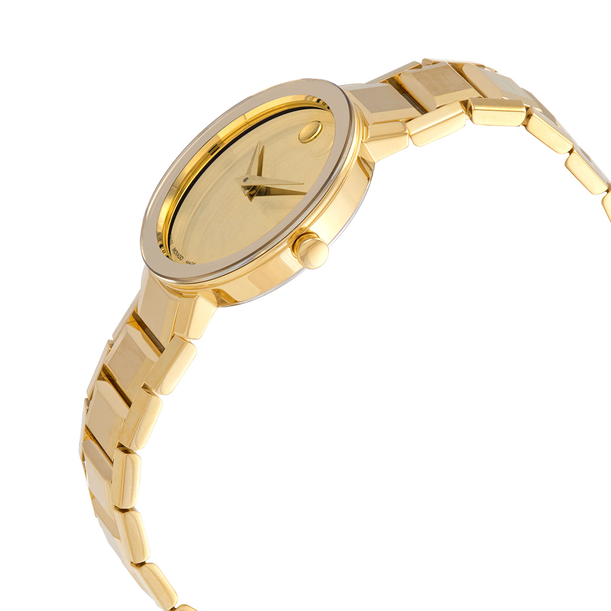 Movado Pre-owned Movado Sapphire Yellow Mirror Dial Ladies Watch ...