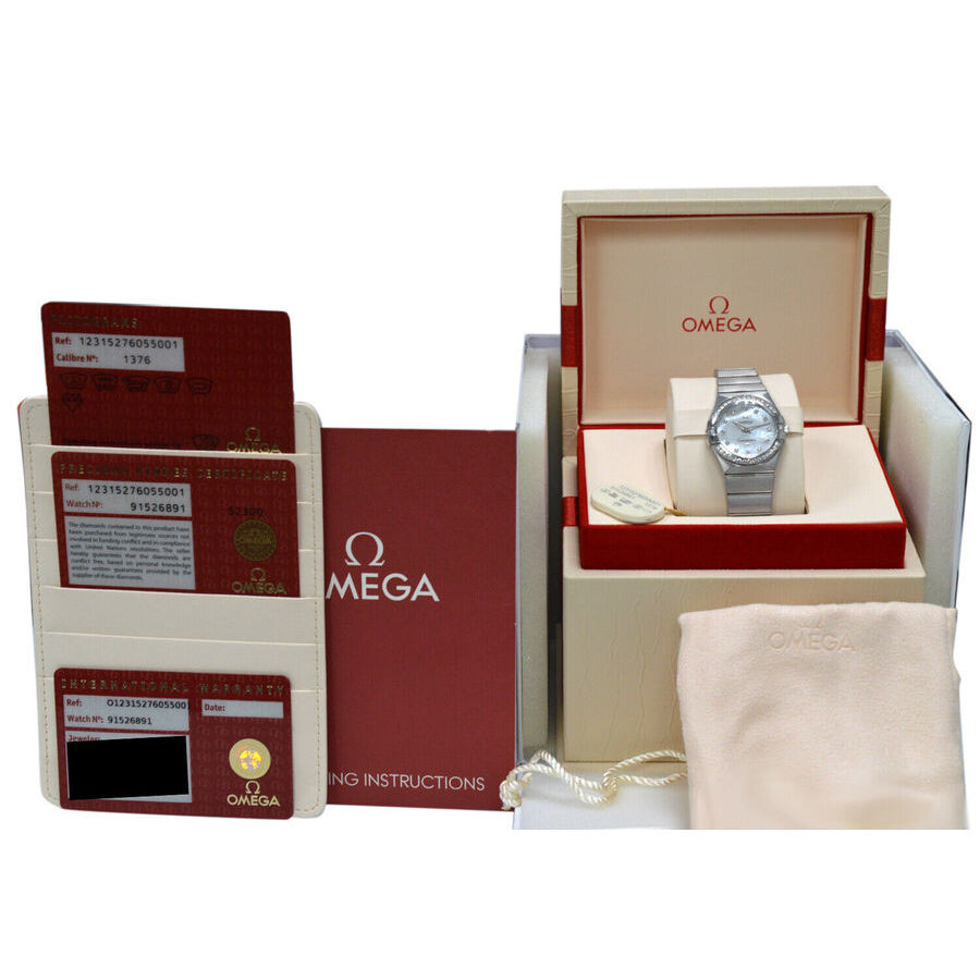 Omega Pre-owned Omega Constellation Brushed Quartz Diamond Mother of ...