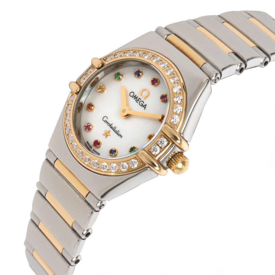 Omega Pre-owned Omega Constellation Rainbow Index White Dial Ladies ...