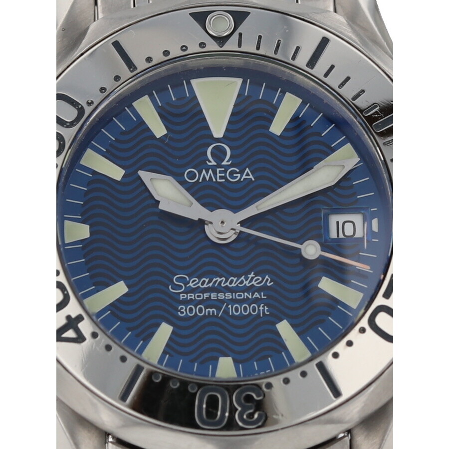 Omega Pre-owned Omega Ladies Seamaster Quartz Blue Dial Ladies Watch ...