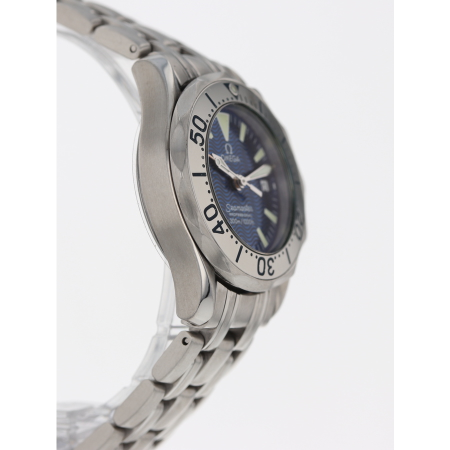 Omega Pre-owned Omega Ladies Seamaster Quartz Blue Dial Ladies Watch ...