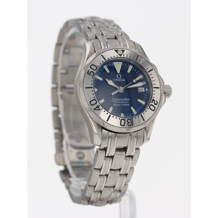 Omega Pre-owned Omega Ladies Seamaster Quartz Blue Dial Ladies Watch ...