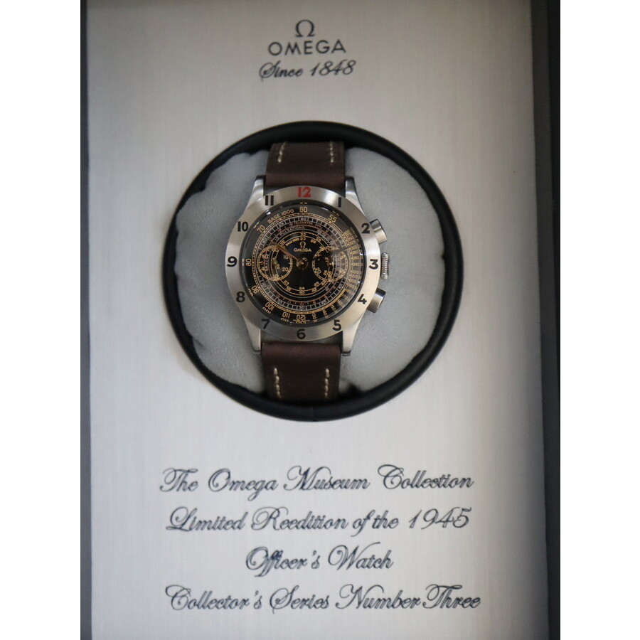 Omega Pre-owned Omega Museum Collection Officers 1945 Chronograph Hand ...