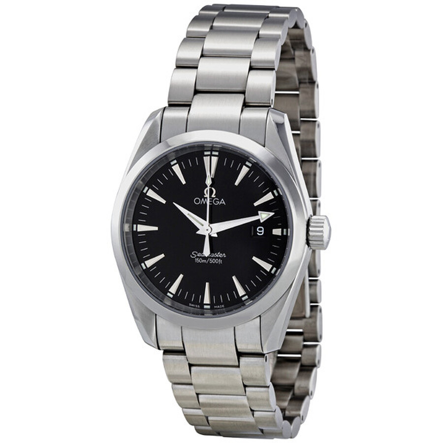 Omega Pre-owned Omega Seamaster Quartz Chronometer Black Dial Men's ...