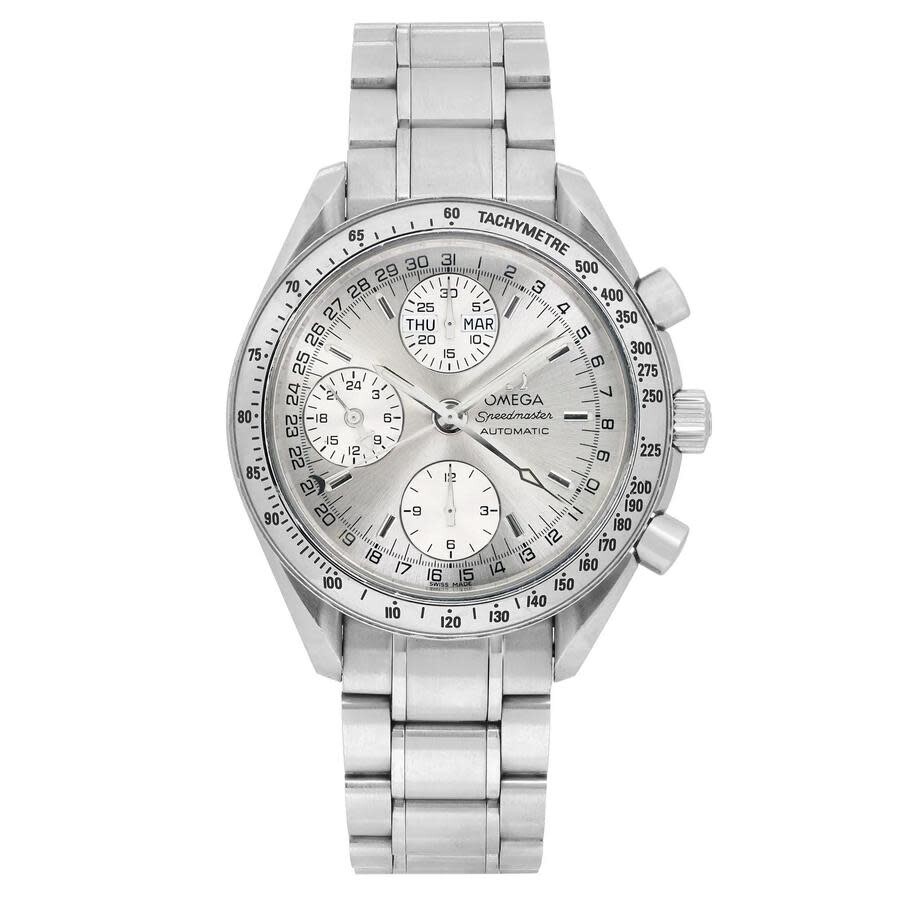 Omega Pre-owned Omega Speedmaster Chronograph GMT Automatic Silver Dial ...