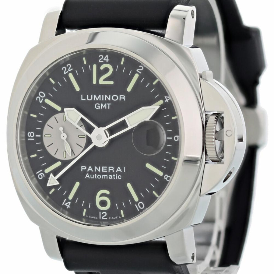 Panerai Pre-owned Panerai Luminor GMT Automatic Chronometer Black Dial ...