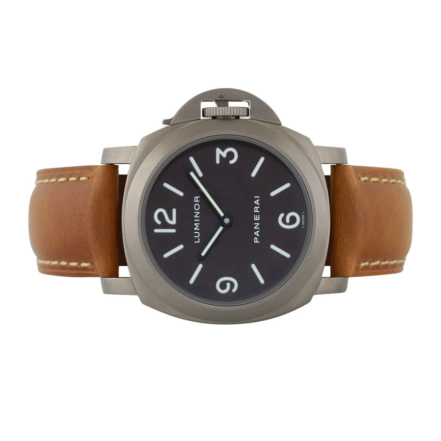 Panerai Pre-owned Panerai Luminor Titanium Hand Wind Brown Dial Men's ...