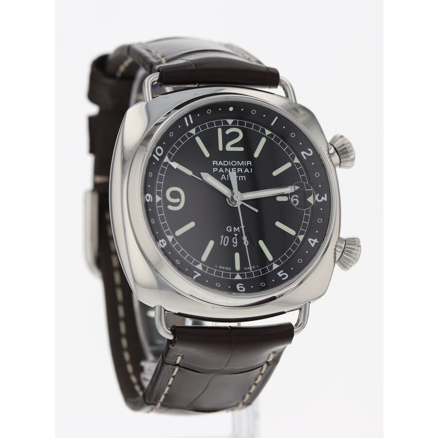 Panerai Pre-owned Panerai Radiomir GMT Alarm Automatic Black Dial Men's ...