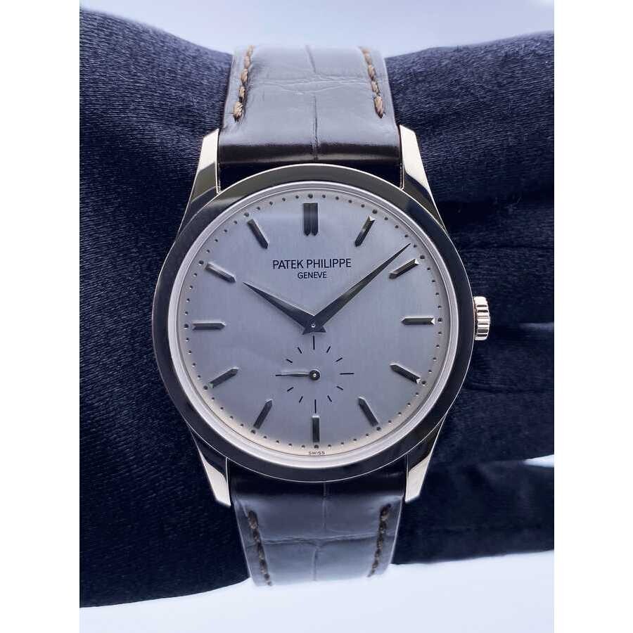 Patek Philippe Pre-owned Patek Philippe Calatrava Hand Wind Silver Dial Men's Watch 5196G-001 ...