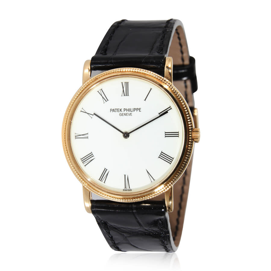 Patek Philippe Pre-owned Patek Philippe Calatrava Hand Wind White Dial Men's Watch 3520D - Pre ...