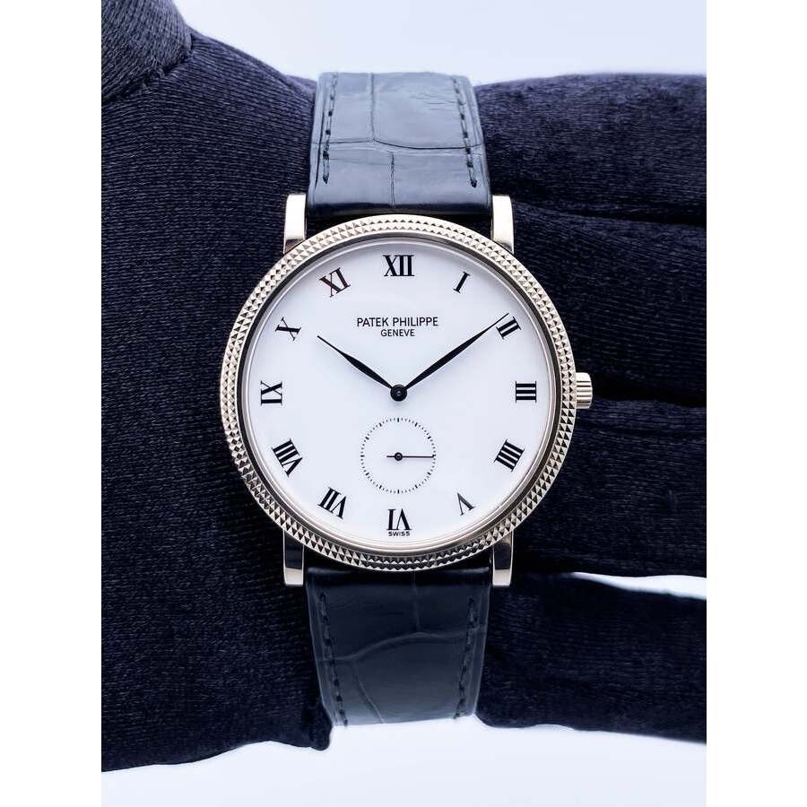 Patek Philippe Pre-owned Patek Philippe Calatrava Hand Wind White Dial Men's Watch 3919G ...