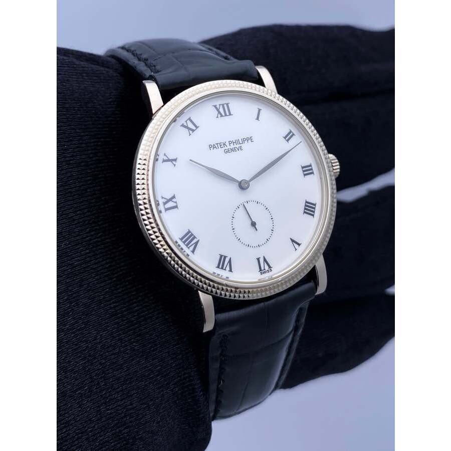 Patek Philippe Pre-owned Patek Philippe Calatrava Hand Wind White Dial Men's Watch 3919G ...
