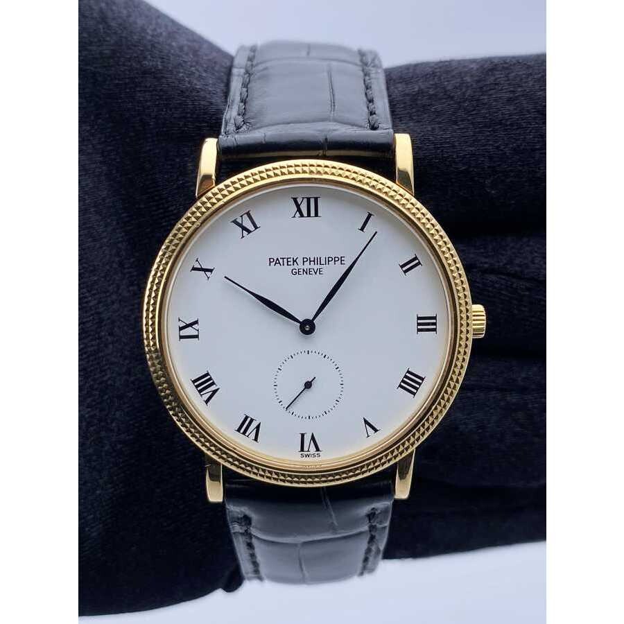 Patek Philippe Pre-owned Patek Philippe Calatrava Hand Wind White Dial Men's Watch 3919J ...