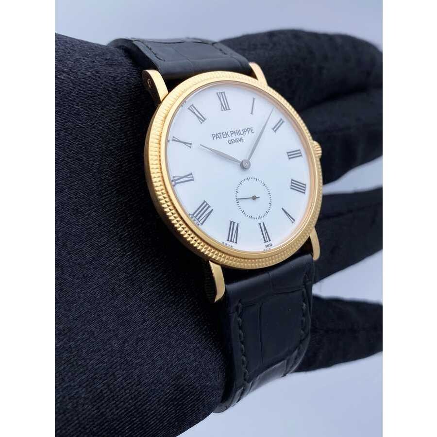 Patek Philippe Pre-owned Patek Philippe Calatrava Hand Wind White Dial Men's Watch 5119R-001 ...