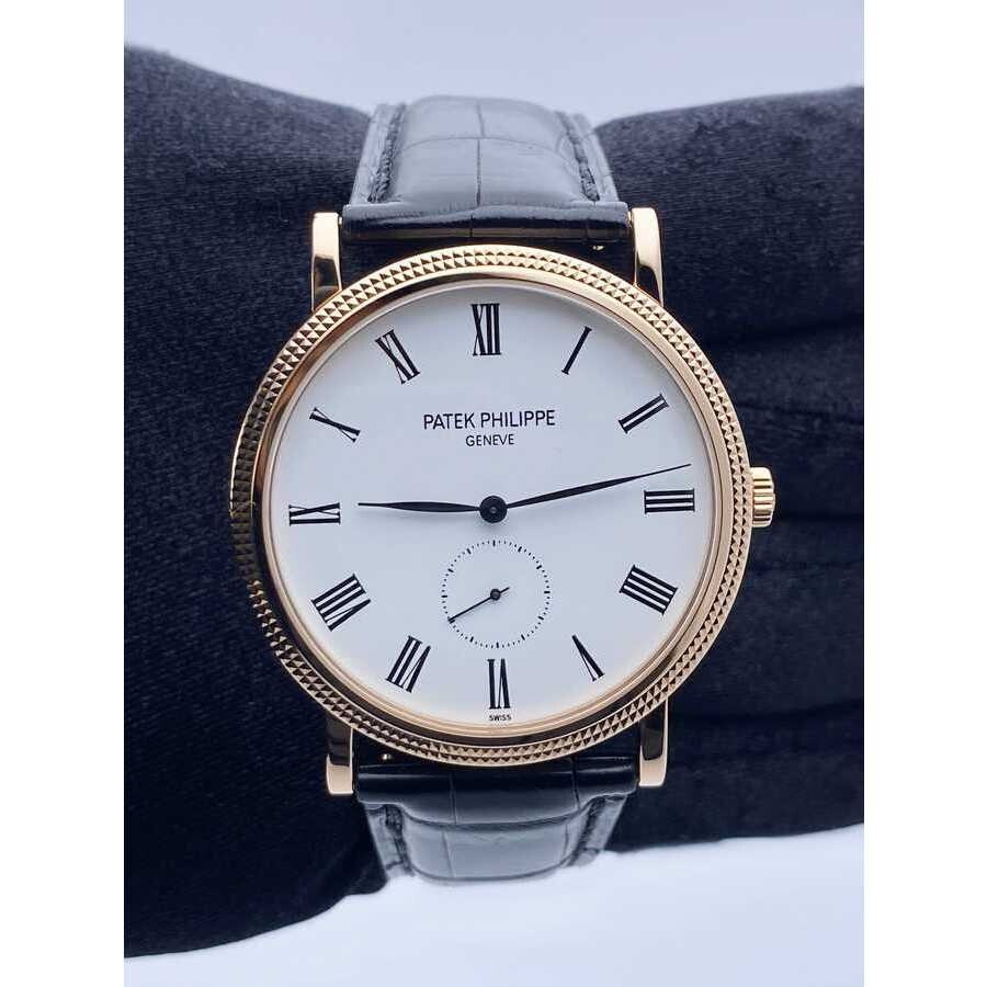 Patek Philippe Pre-owned Patek Philippe Calatrava Hand Wind White Dial Men's Watch 5119R-001 ...