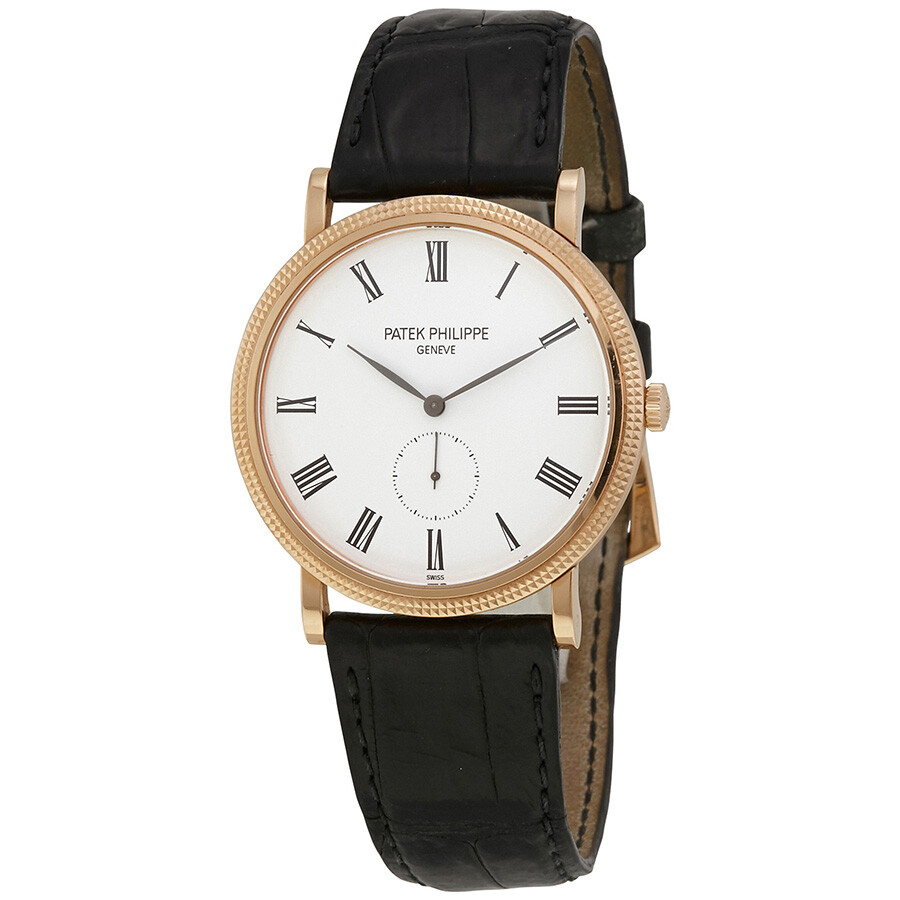 Patek Philippe Pre-owned Patek Philippe Calatrava Hand Wind White Dial Men's Watch 5119R-001 ...
