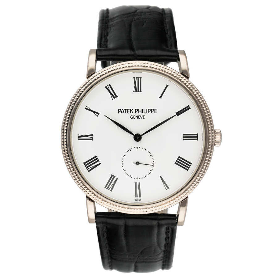 Patek Philippe Pre-owned Patek Philippe Calatrava Hand Wind White Dial Men's Watch 5119G-001 ...