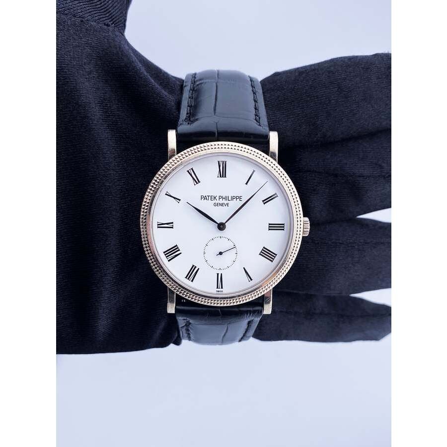 Patek Philippe Pre-owned Patek Philippe Calatrava Hand Wind White Dial Men's Watch 5119G-001 ...