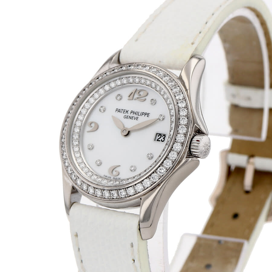 Patek Philippe Pre-owned Patek Philippe Calatrava Quartz Diamond Ladies ...