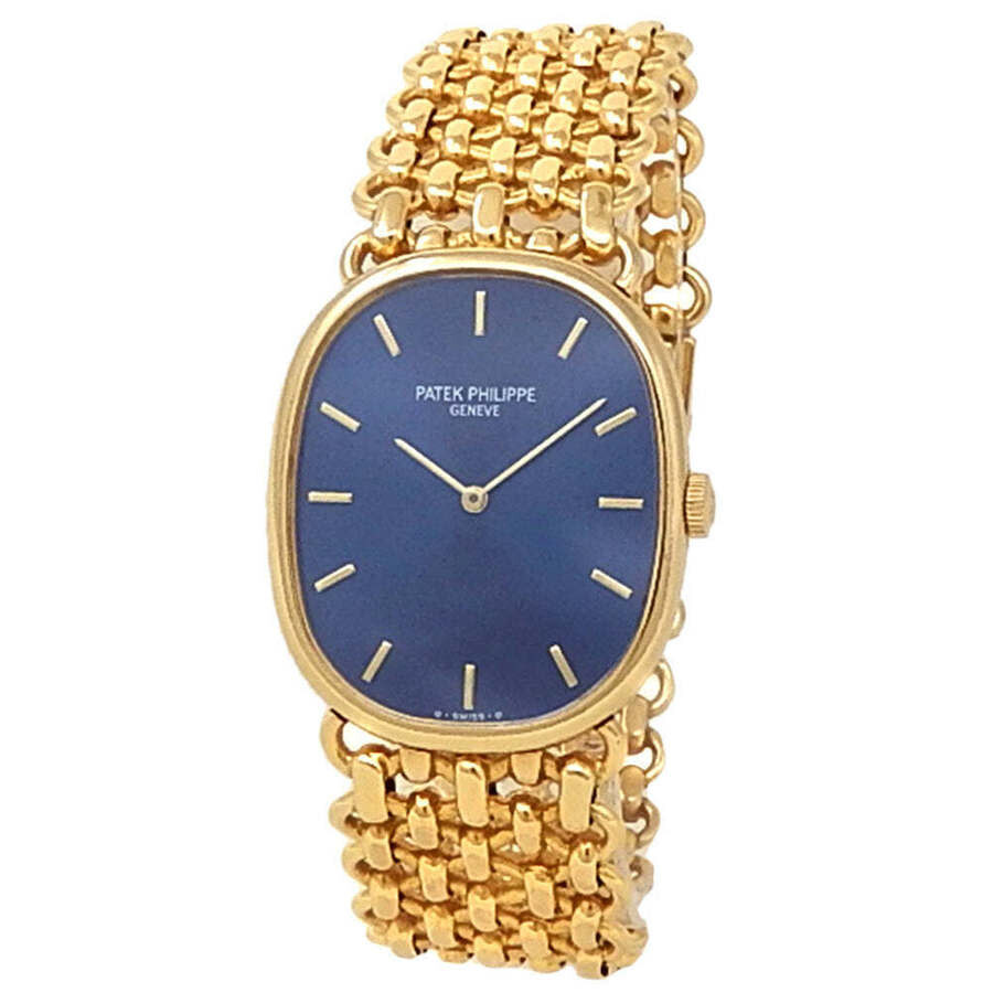 Patek Philippe Pre-owned Patek Philippe Golden Ellipse Hand Wind Blue ...