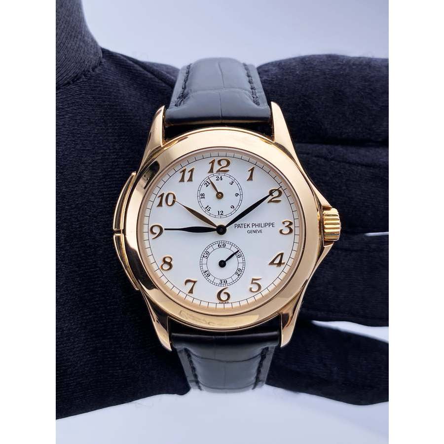 Patek Philippe Pre-owned Patek Philippe Travel Time GMT White Dial Men ...