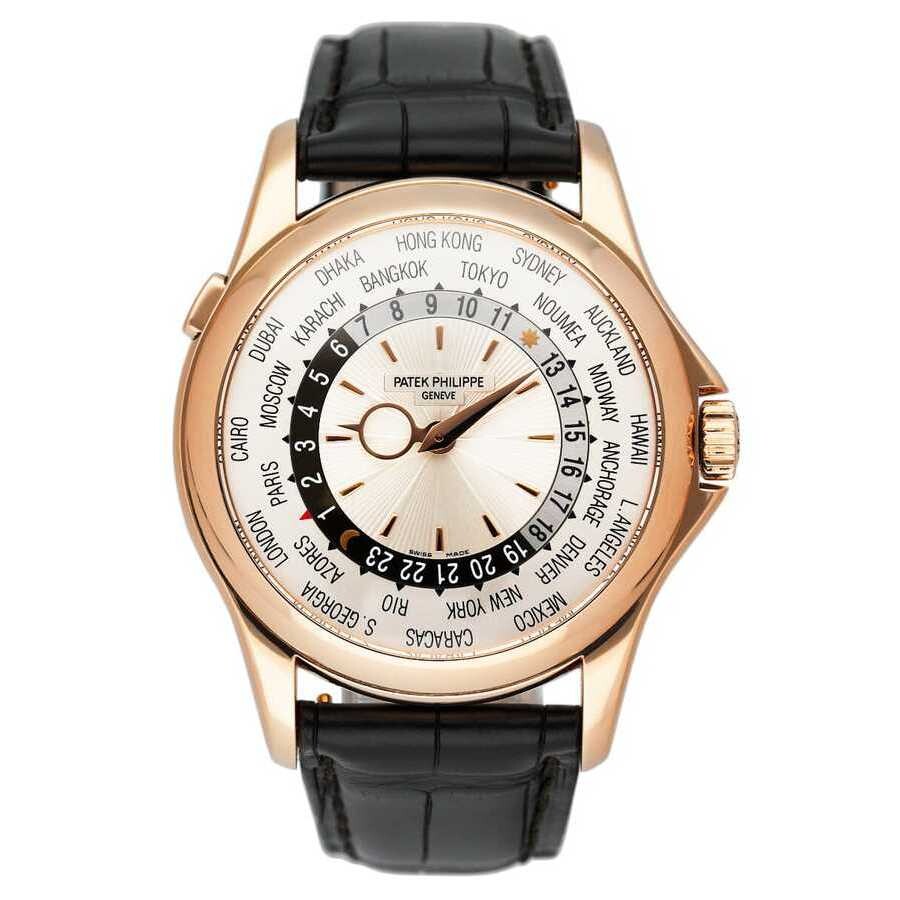 Patek Philippe Pre-owned Patek Philippe World Time GMT Automatic Silver ...
