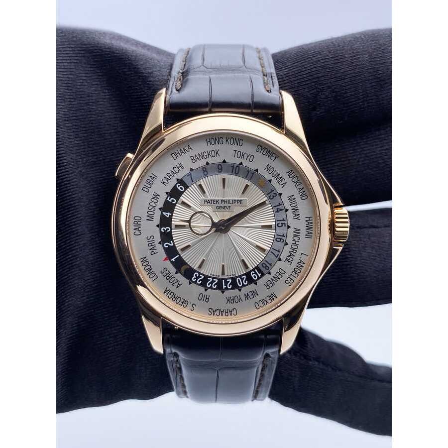 Patek Philippe Pre-owned Patek Philippe World Time GMT Automatic Silver ...