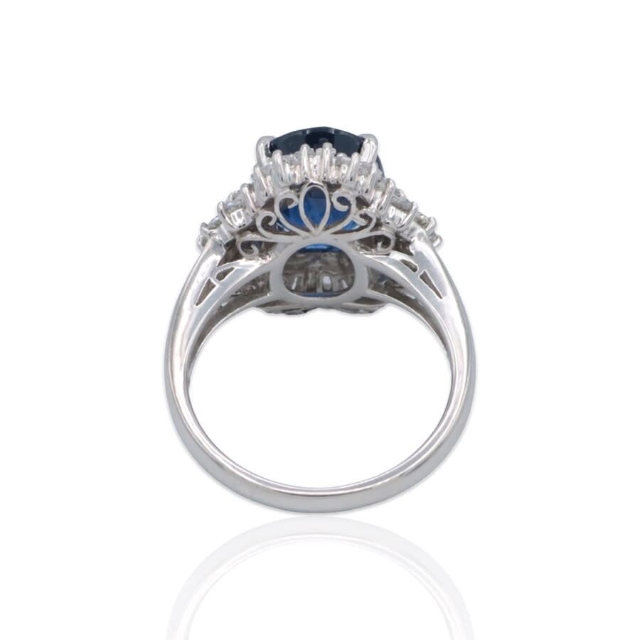Estate Jewelry Pre-Owned Platinum Diamond Sapphire Ring 61169 - Jomashop