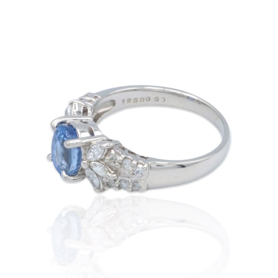 Estate Jewelry Pre-Owned Platinum Diamond & Sapphire Ring 61303 - Jomashop
