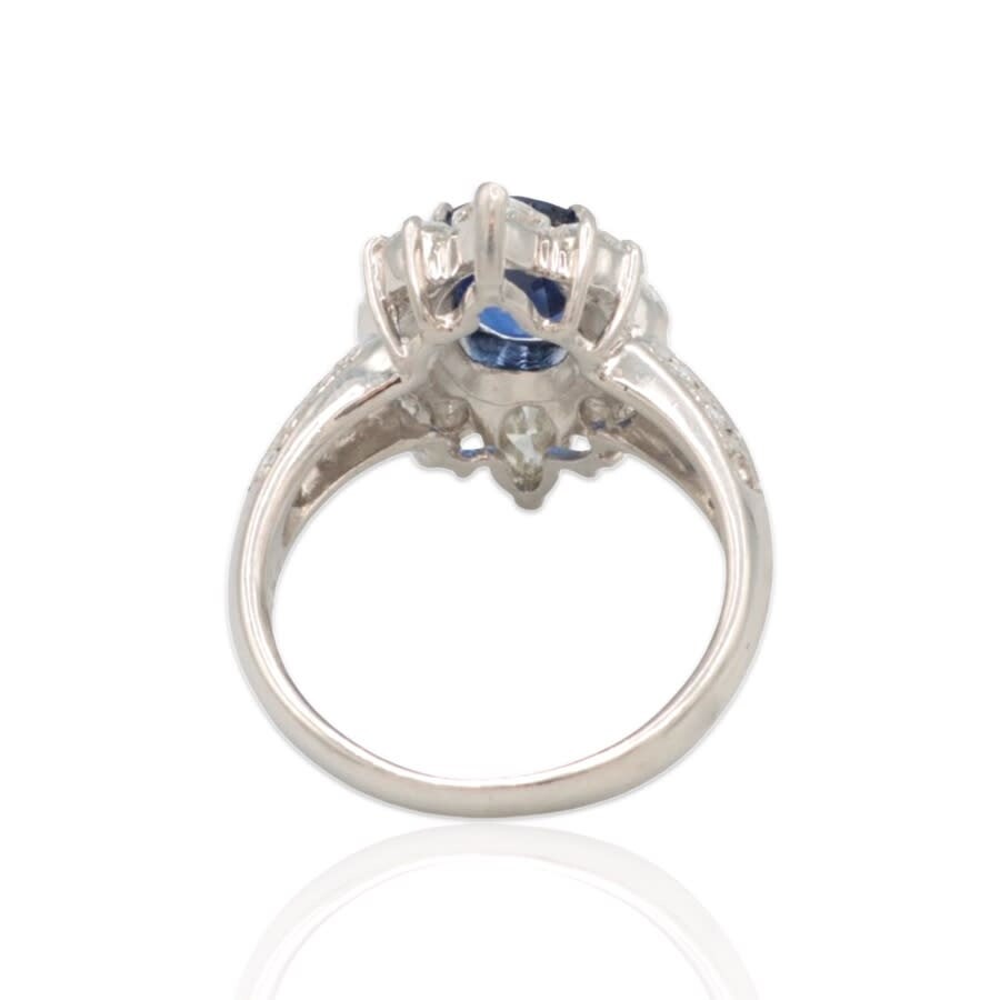 Estate Jewelry Pre-Owned Platinum Diamond & Sapphire Ring 61310 - Jomashop