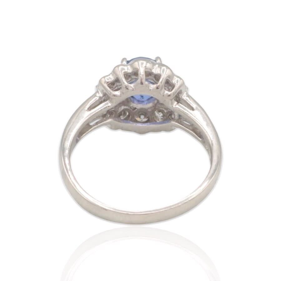 Estate Jewelry Pre-Owned Platinum Diamond & Sapphire Ring 61409 - Jomashop