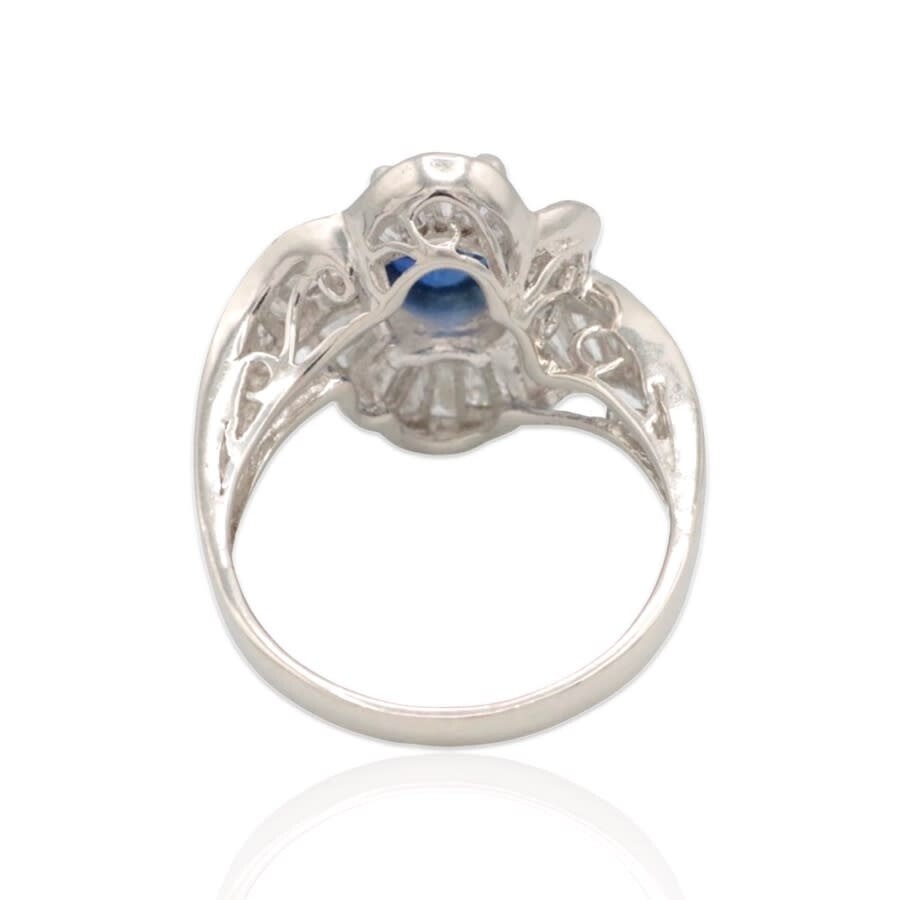 Estate Jewelry Pre-Owned Platinum Diamond & Sapphire Ring 63388 - Jomashop