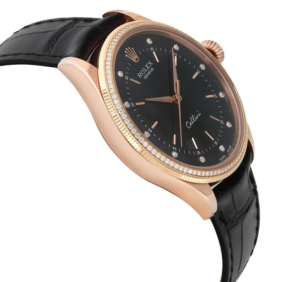 Rolex Pre-owned Rolex Cellini Time Automatic Chronometer Diamond Black ...